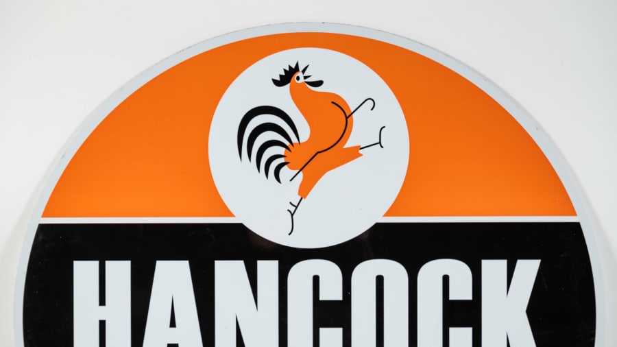 Hancock Gasoline Single-Sided Tin Sign at Harrisburg 2022 as Z333 ...