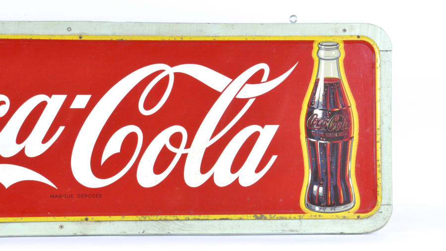 French Coca Cola Sign SST 57.5x17.25 at The Road Art Auction 2015 as ...