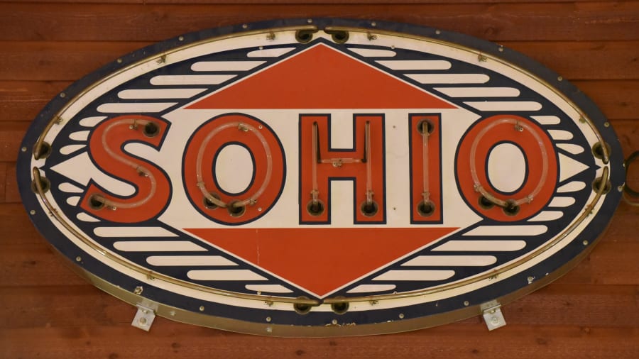 Sohio Neon Sign SSPN 72x36x10 at Indy Road Art 2017 as J77 - Mecum Auctions