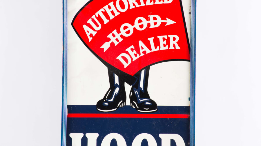 Vintage 1930s Hood Tire Dealer Vertical Tin Sign 78x19 at Harrisburg ...