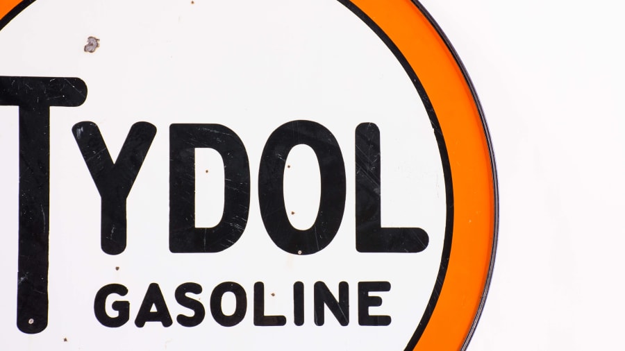 Original Tydol Gasoline Porcelain Sign In Original Ring 42-in at ...