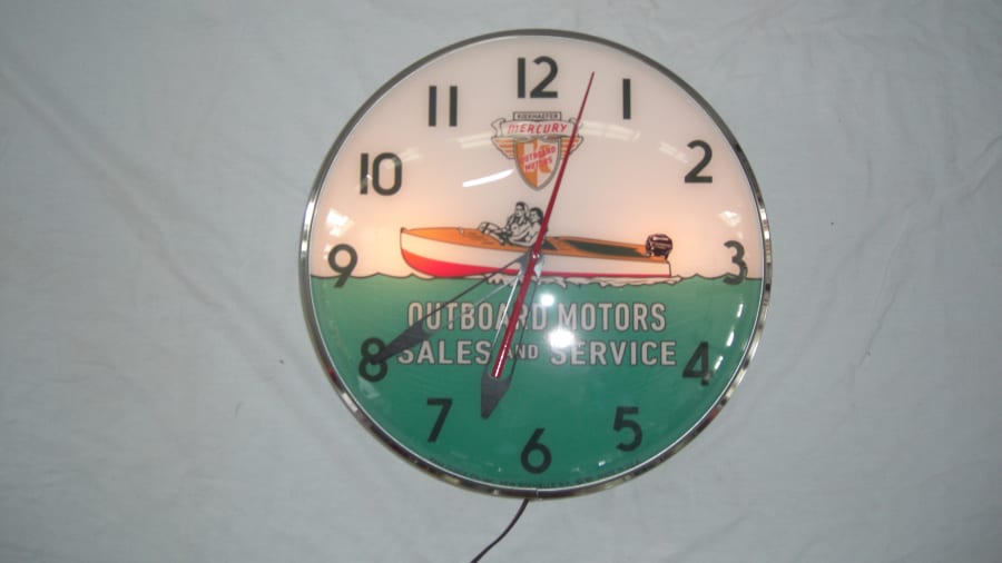 Mercury Outboard Motor Lit Clock at Indy Road Art 2019 as H78 - Mecum ...