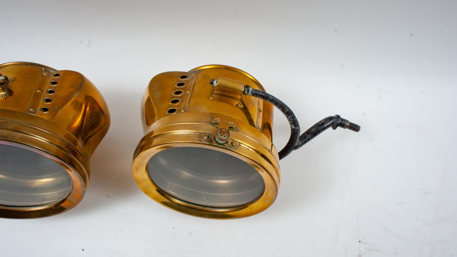 Ford Brass Model T Headlamps at Indy Road Art 2021 as B378 - Mecum Auctions