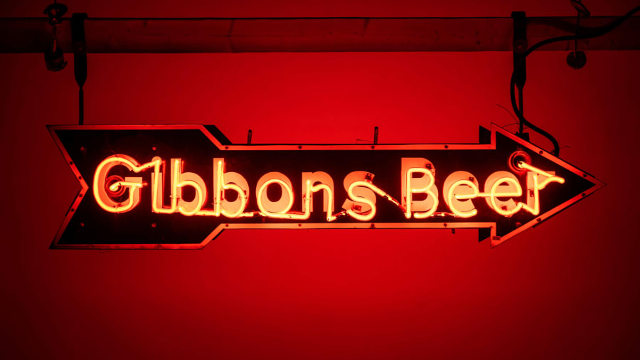 Gibbons Beer Double-Sided Porcelain Neon Sign at Indy 2022 as Z908 ...