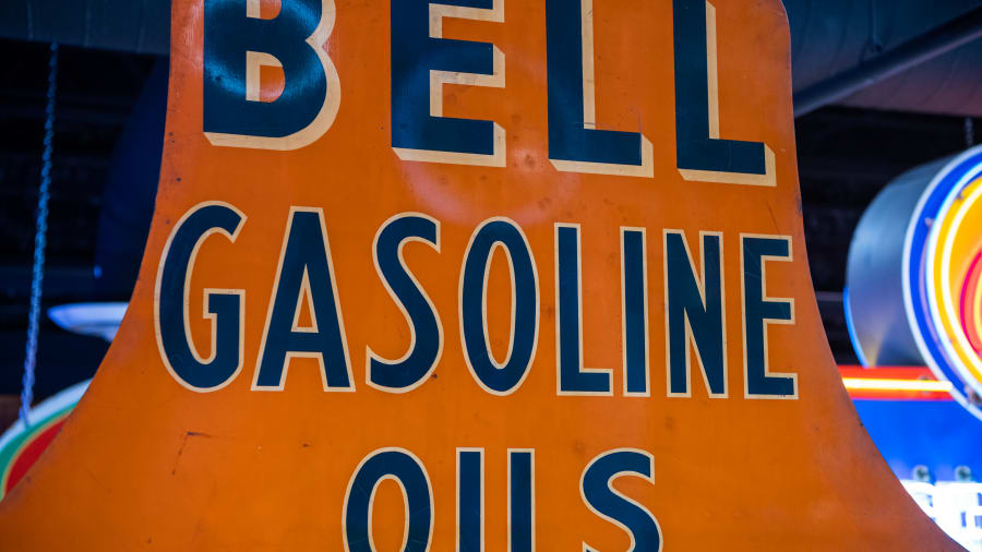 1930s Bell Gasoline Oils Double-Sided Tin Sign at The World’s Largest ...