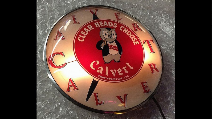 Calvert Distillery Lighted Clock for Sale at Auction - Mecum Auctions