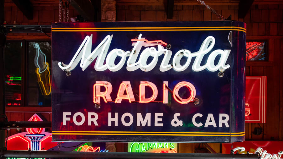1950s Motorola Radio Double-Sided Porcelain Bullnose Neon Sign at ...
