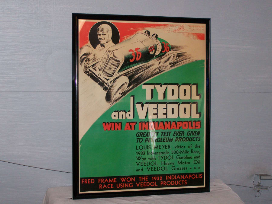 Tydol-Veedol Framed Poster for Sale at Auction - Mecum Auctions