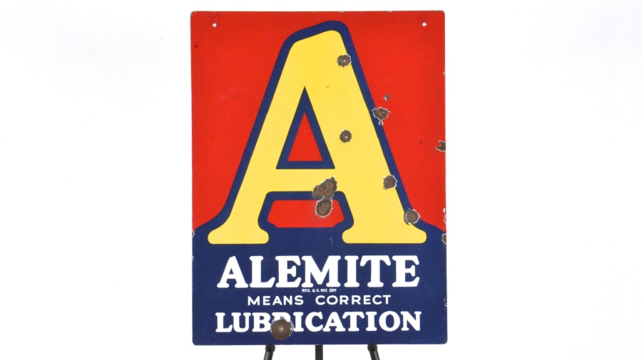 Alemite Lubrication Sign DSP 35.5x40 at Kissimmee 2015 as M25 - Mecum ...