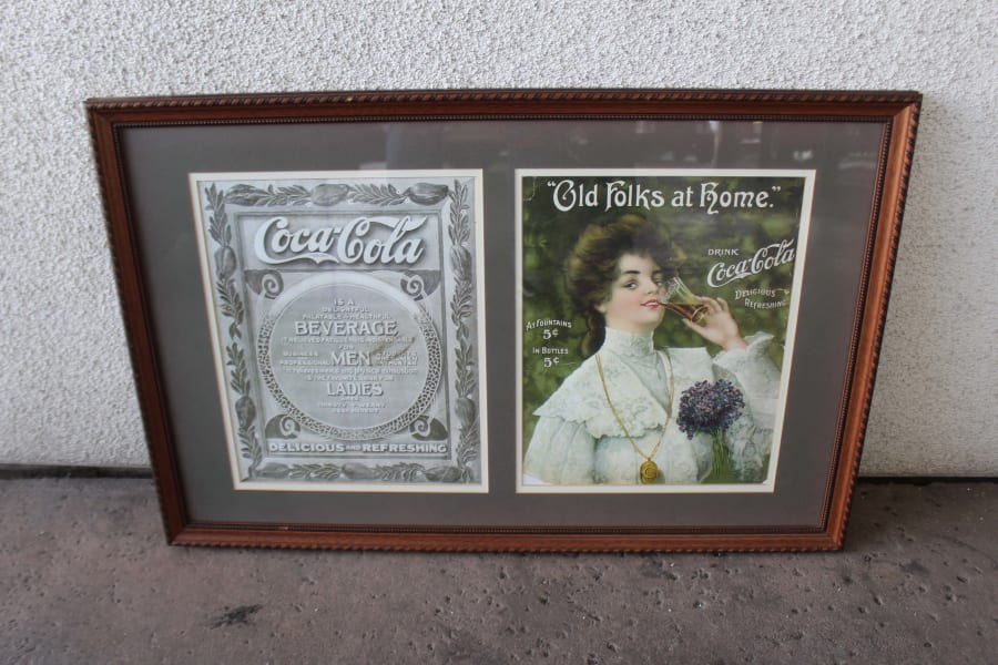 Coca-Cola Framed Cardboard Advertisement for sale at Kissimmee Road Art ...