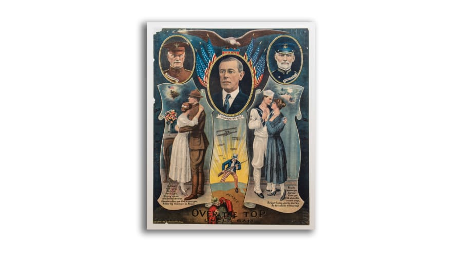 WWI Over The Top With Uncle Sam Propaganda Advertisement for Sale at ...