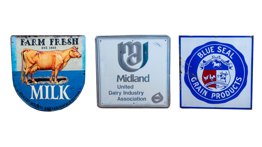 Midland Dairy, Fresh Milk and Blue Seal Single-Sided Signs, Lot of 3 at ...