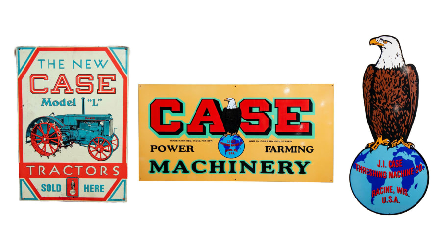 Case Model L Tractor Case Eagle and Case Machinery Signs, Lot of 3 at ...