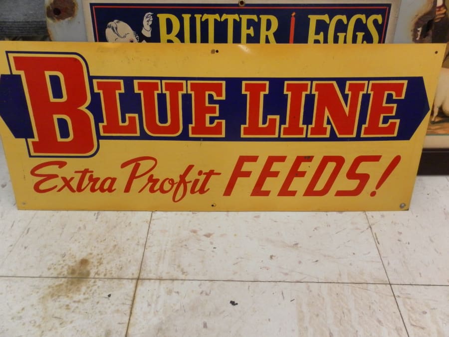 Blue Line Feeds Sign for Sale at Auction - Mecum Auctions