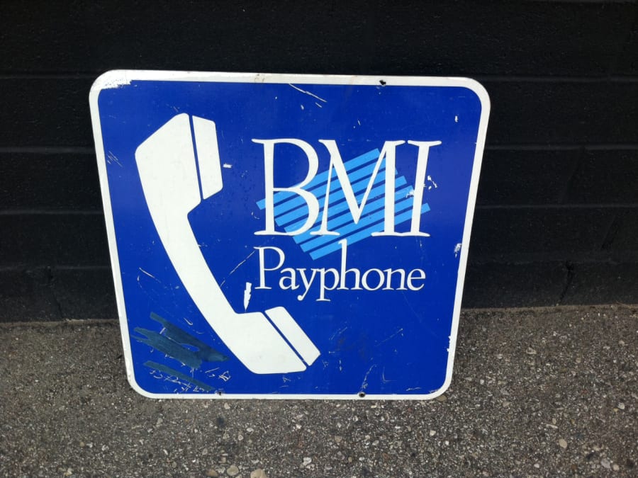 Bmi Payphone Sign at Gone Farmin' Fall 2012 as J244 - Mecum Auctions
