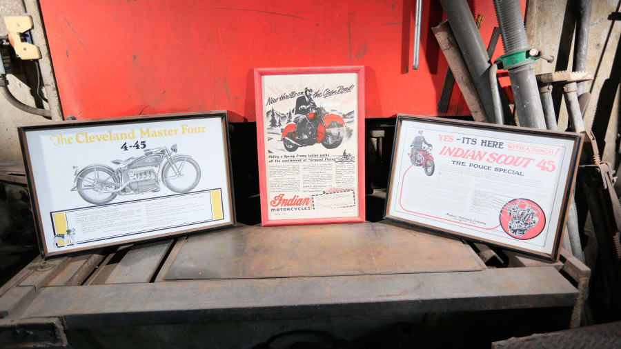 Indian Motorcycle Framed Paper Advertisements Lot Of 3 at Las Vegas ...
