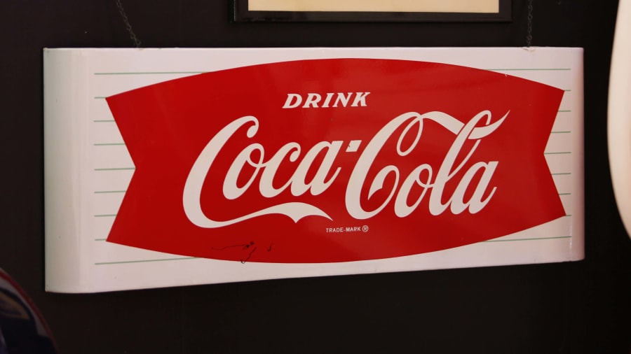Coca-Cola Porcelain Sled Sign at The Eddie Vannoy Collection 2020 as ...