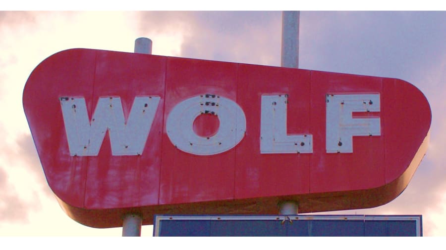 Wolf Chevrolet Sign Wolf Script DSPN Unrestored at The Road Art Auction ...