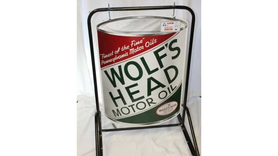 Wolfs Head Motor Oil Curb Sign DST 36x24 at Anaheim 2015 as J26 - Mecum ...