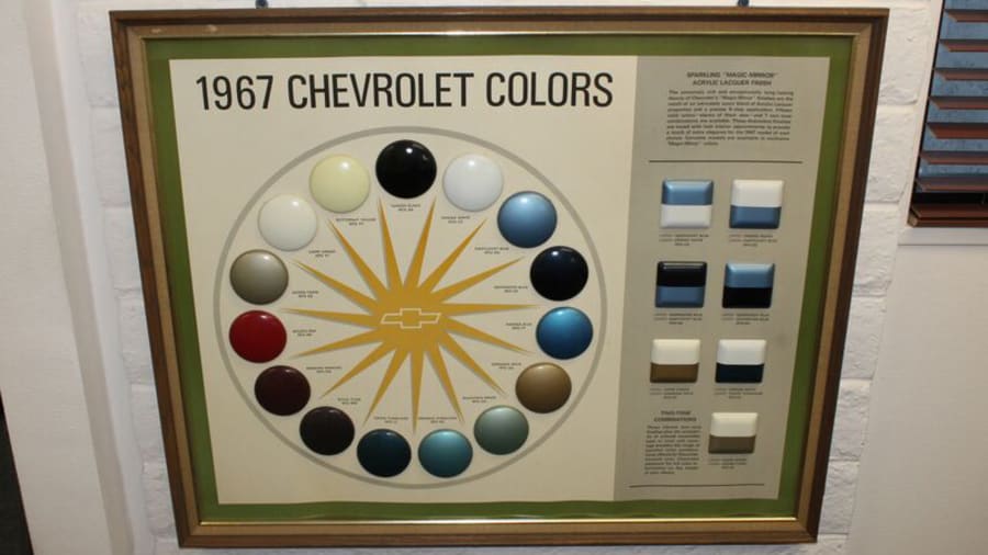 Original NOS 1967 Chevrolet Color Chart 32x48 for Sale at Auction ...