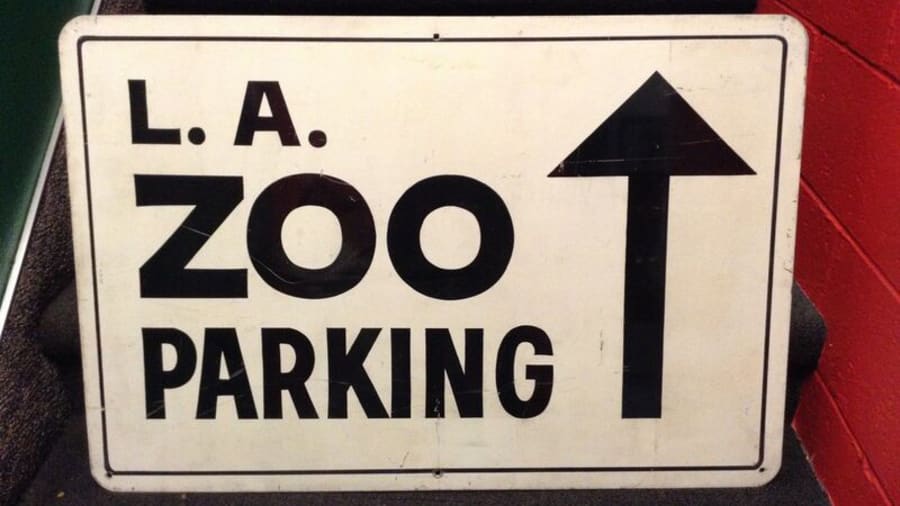 1984 Los Angeles Zoo Parking Sign 36x24 at Anaheim 2015 as J69 - Mecum ...