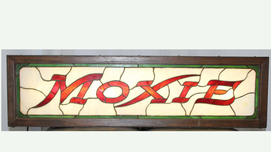 Moxie Cola Stained Glass Light Up Sign 38x10.5x8 at Anaheim 2016 as H58 ...