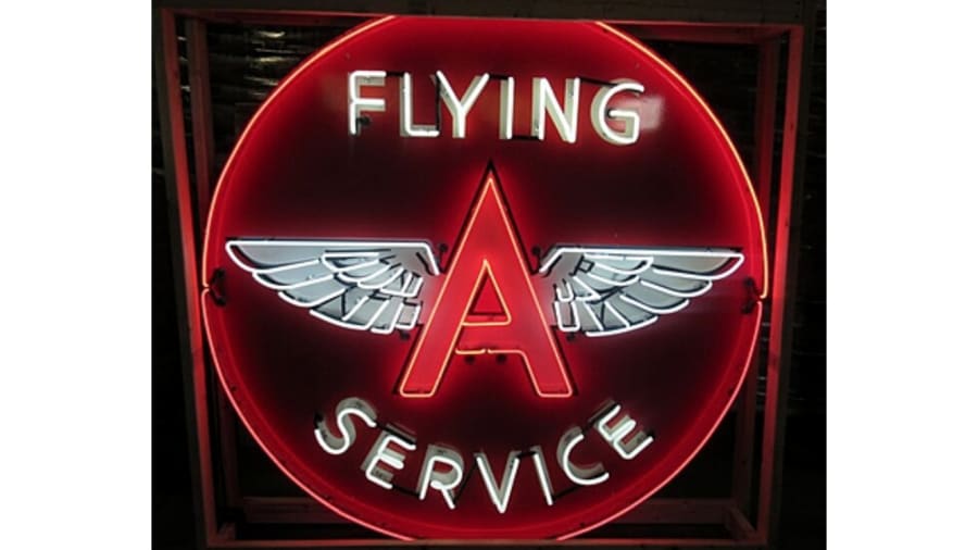 Flying A Service Neon Sign SSPN 72x72 at Austin 2015 as K51 - Mecum ...