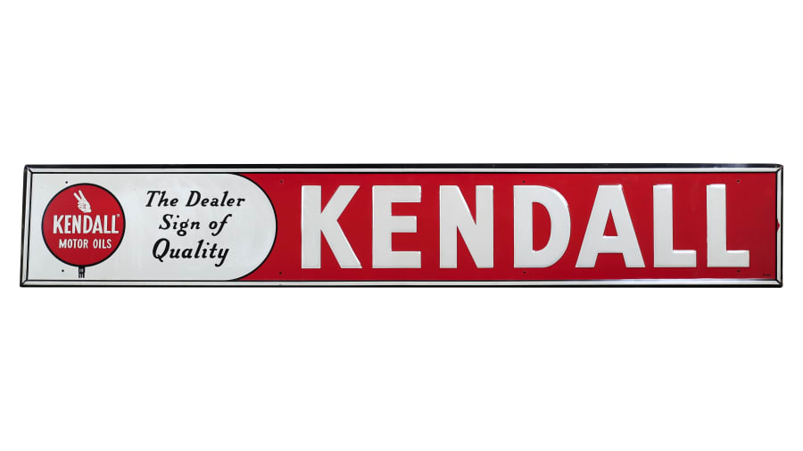 1950s Kendall Single-Sided Tin Embossed 72x12 at Glendale 2020 as Z409 ...