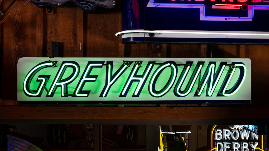 1940s Greyhound Single-Sided Porcelain Neon Sign for Sale at Auction ...