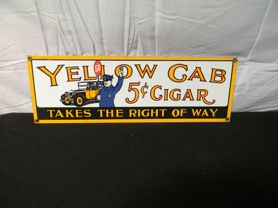 Yellow Cab 5 Cent Cigar Sign 6x18 for Sale at Auction - Mecum Auctions