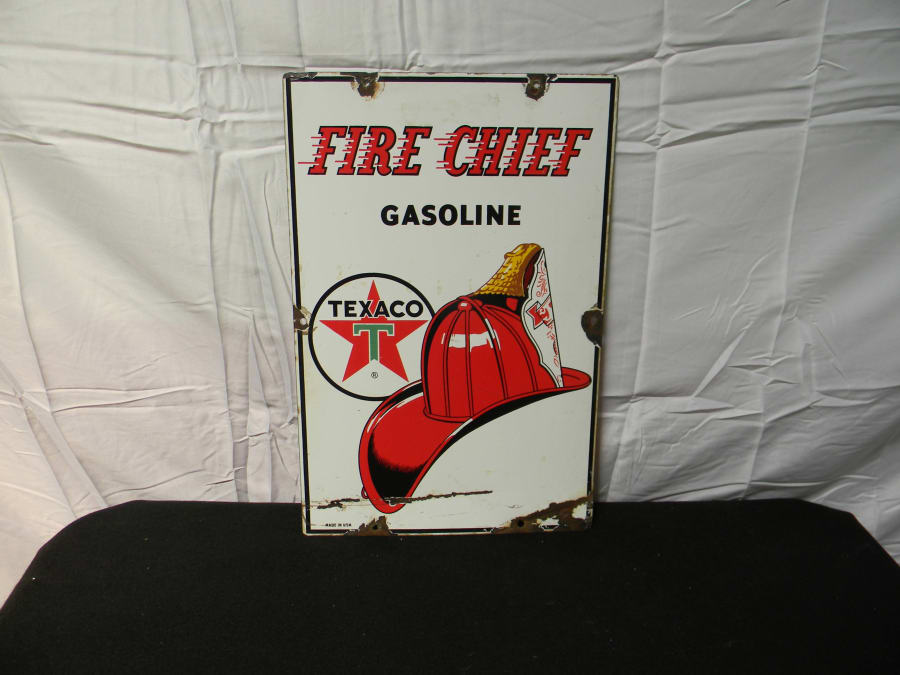 Texaco Fire Chief Sign 12x16 at Monterey 2014 as K20 - Mecum Auctions