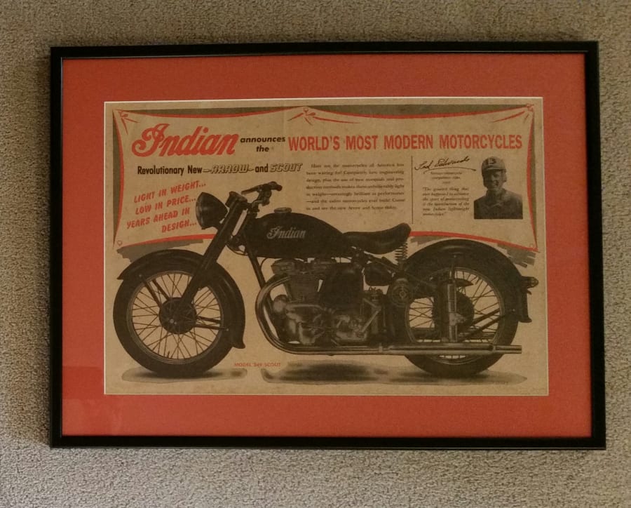 Vintage Indian Motorcycle Poster 18.5x25 for Sale at Auction - Mecum ...