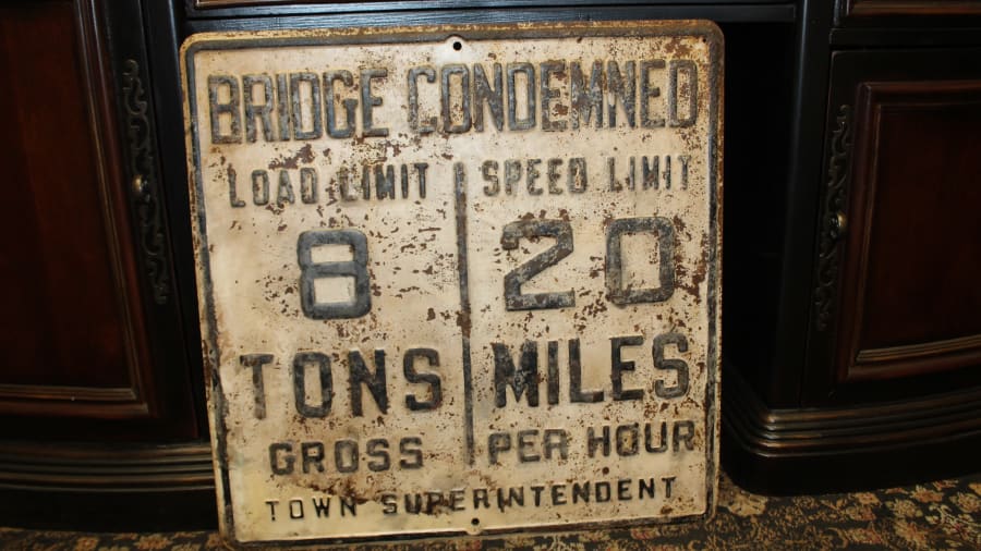 Bridge Condemned Highway Sign at Monterey 2017 as B27 - Mecum Auctions