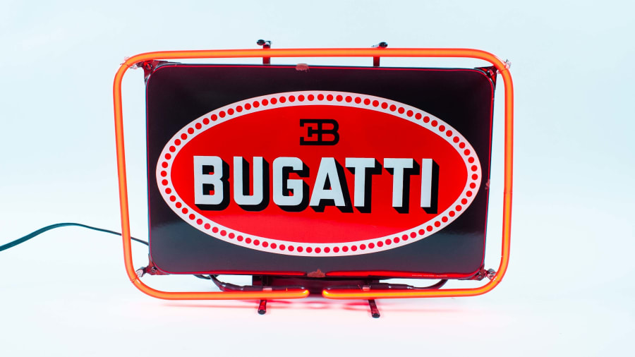 Bugatti Single-Sided Porcelain Neon Sign for Sale at Auction - Mecum ...