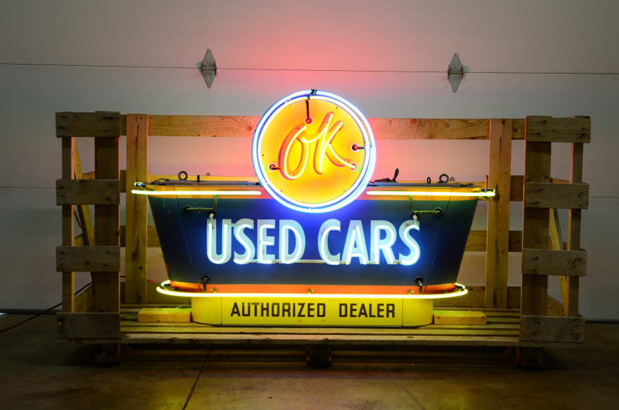 OK Used Cars Neon Dealership Sign DSPN 64x40x16 at Chicago 2015 as K86 ...