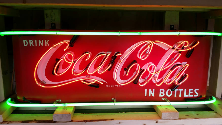 Coca-Cola Sled Neon Porcelain Sign SSPN 44x16 at Chicago 2016 as H43 ...
