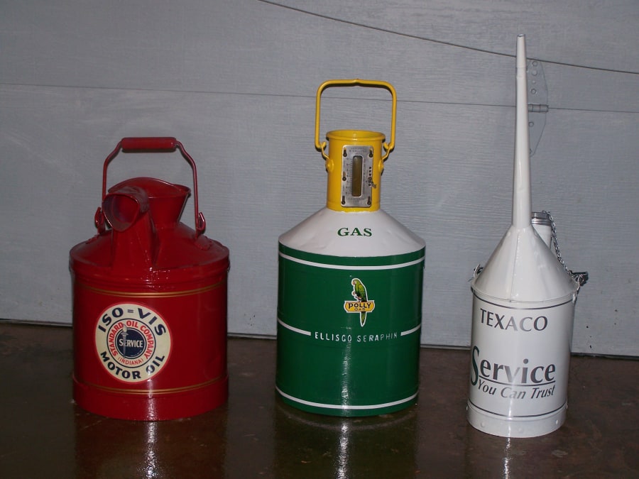 Gas And Oil Cans Qty 3 at Dallas 2012 as Z236 - Mecum Auctions