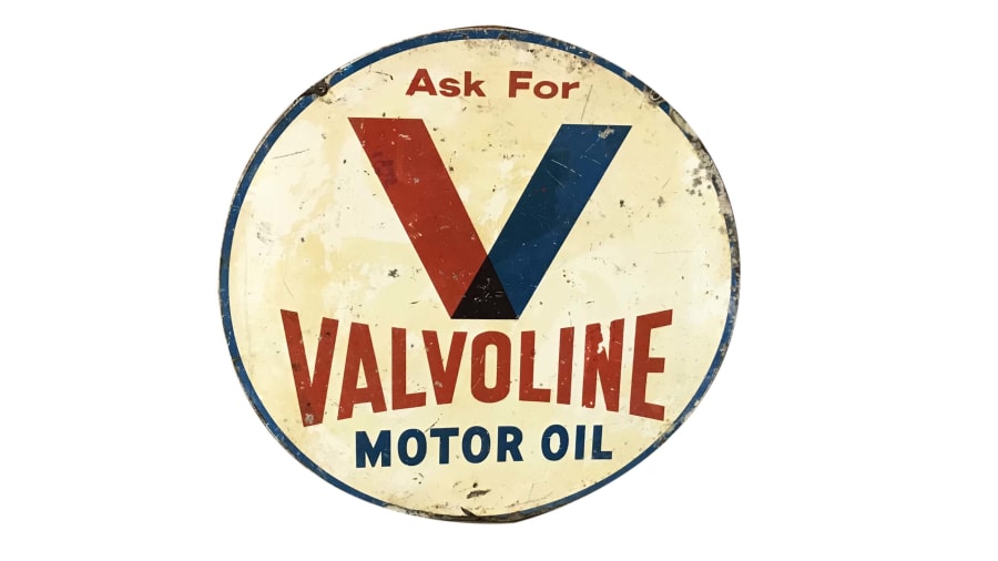 Barn Hanger Vintage 1960s Valvoline Motor Oil Single-Sided Tin Sign 30 ...