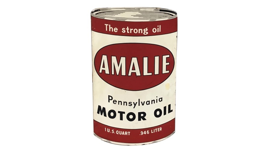 Original 1960s Amalie Motor Oil Die-Cut Single-Sided Tin Sign 36x60 at ...