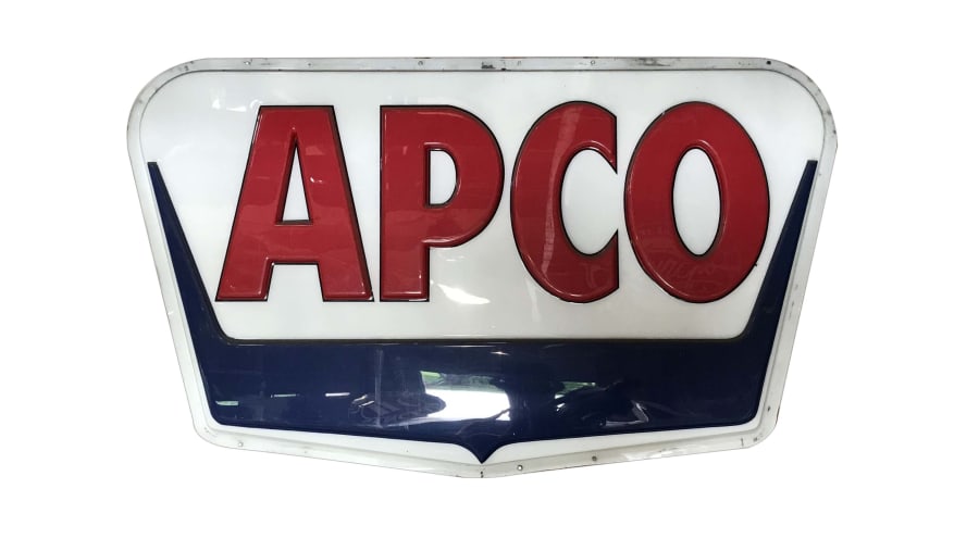 Colorful 1960s Apco Light Up Service Station Sign, Single-Sided 98x58x4 ...