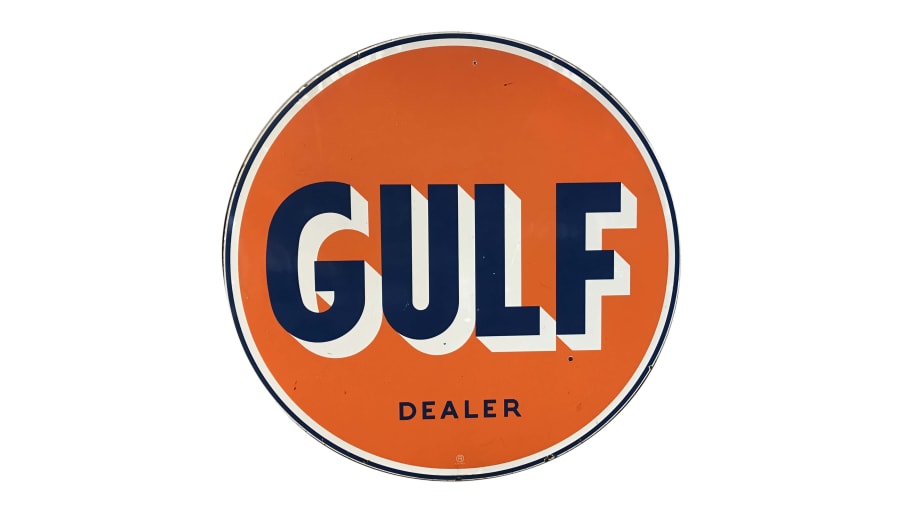 1950s-60s Gulf Dealer Sign With Shaded Letters, Double-Sided 72-in at ...