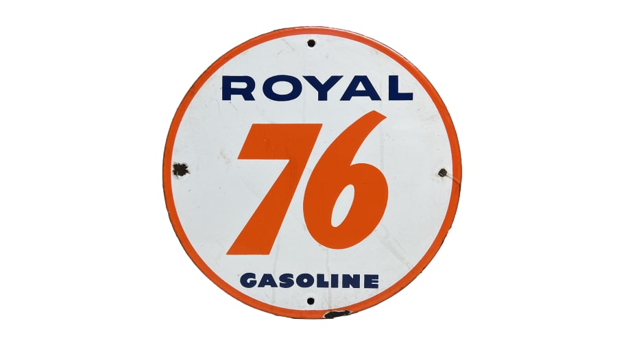 Royal 76 Gasoline Single-Sided Porcelain Sign at Dallas 2022 as Z332 ...