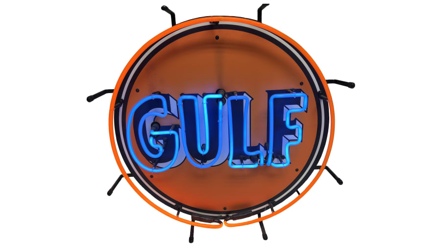 Gulf Single-Sided Window Neon Sign at Dallas 2022 as Z354 - Mecum Auctions