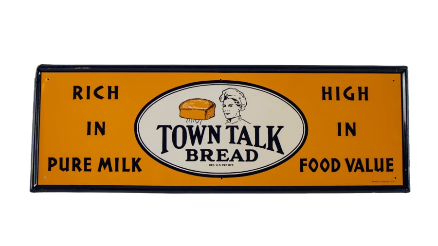 Town Talk Bread Single-Sided Tin Sign at Dallas 2022 as Z362 - Mecum ...