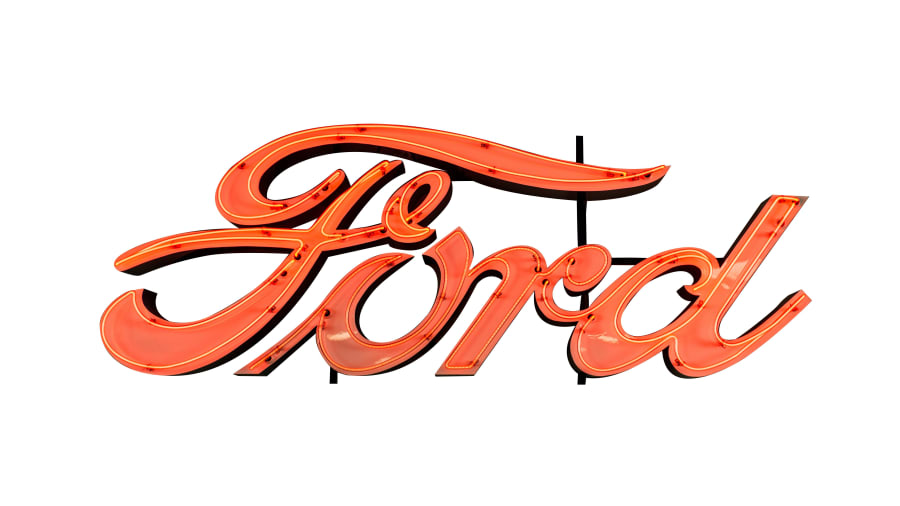 Ford Script Letters Single-Sided Tin Neon Sign for Sale at Auction ...
