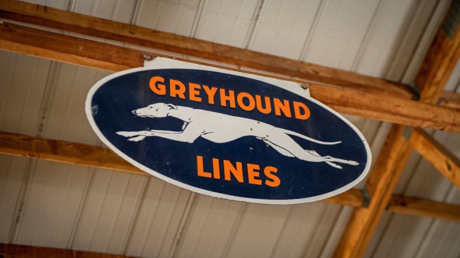 Greyhound Lines Double-Sided Tin Sign for Sale at Auction - Mecum Auctions