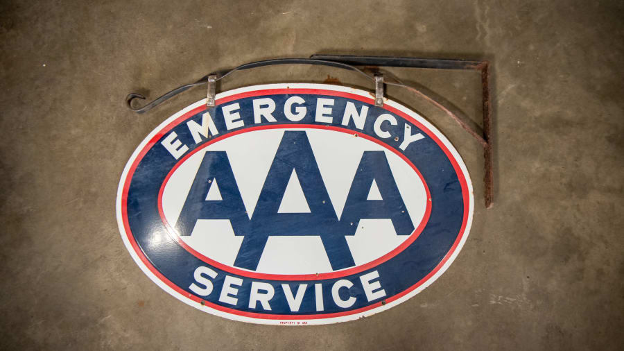 AAA Double-Sided Porcelain Sign with Hanging Bracket for sale at Elmer ...