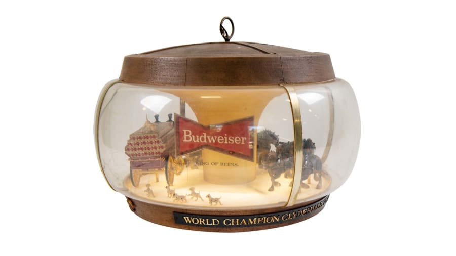 Budweiser Plastic Hanging Rotating Light-Up Advertisement for Sale at ...