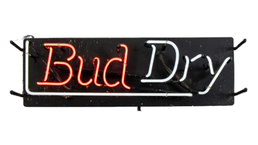 Bud Dry Window Hanging Neon Sign for Sale at Auction - Mecum Auctions