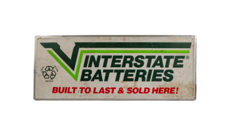 Interstate Batteries Single-Sided Embossed Tin Sign for Sale at Auction ...